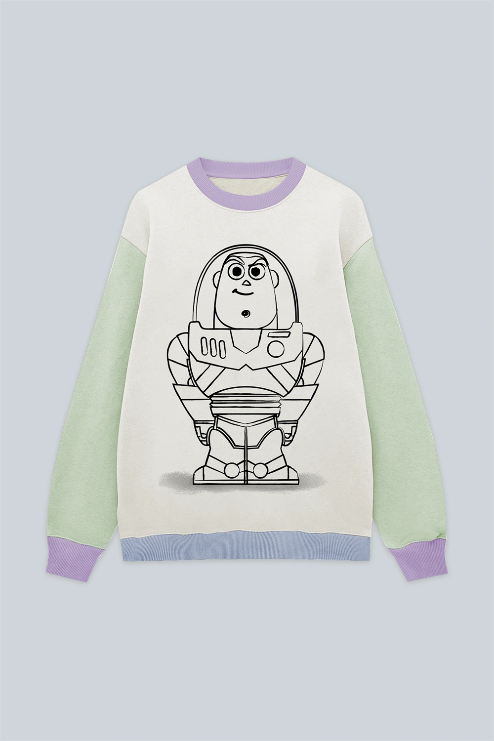 LOVELY SWEATER BUZZ LIGHTYEAR PANELS MARFIL Y VERDE UNISEX | Rockgotá